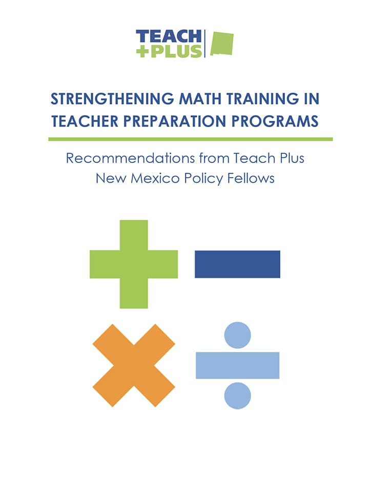Strengthening Math Training in Teacher Preparation Programs ...